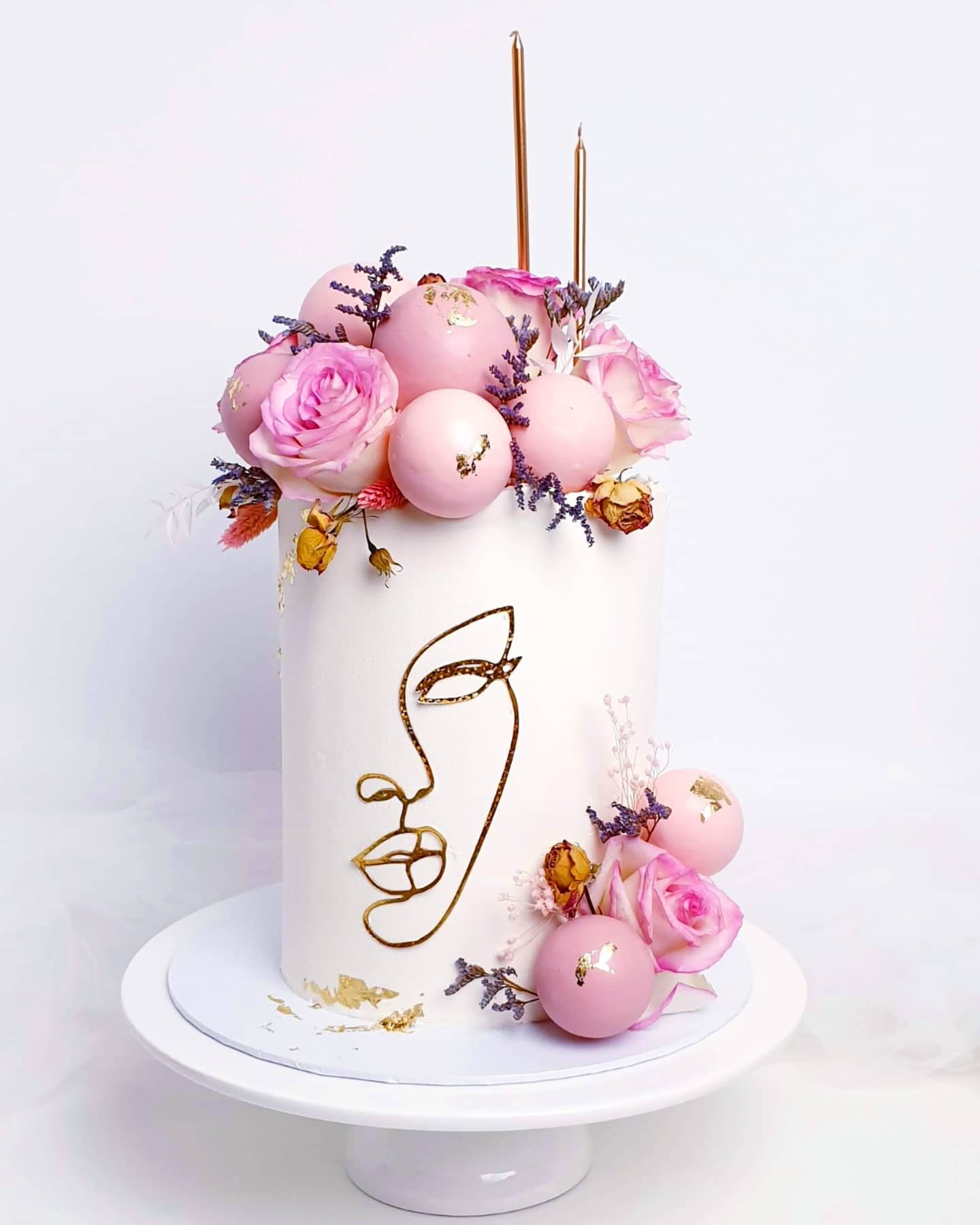 Line Art Face Topper Art Cake Charm Abstract Face Cake | Etsy