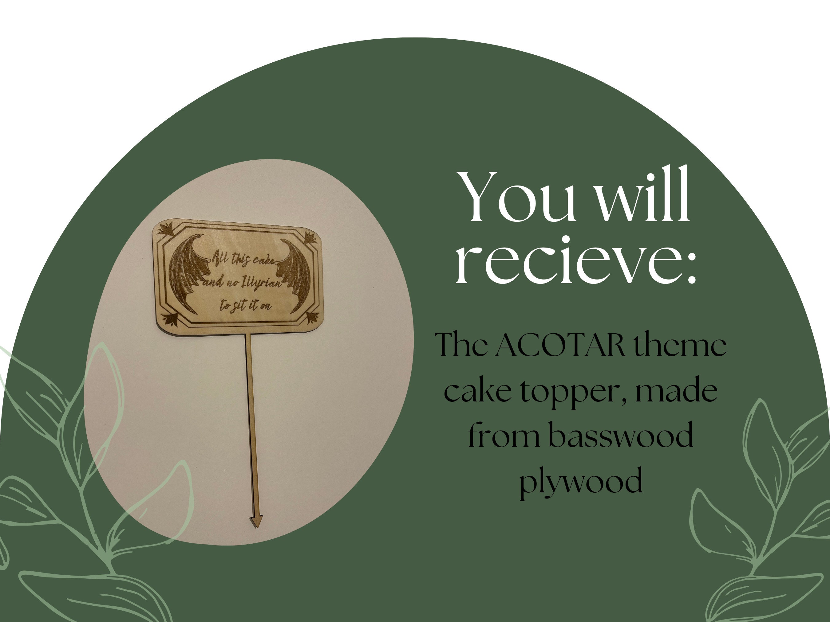 ACOTAR Theme Cake Topper - Etsy