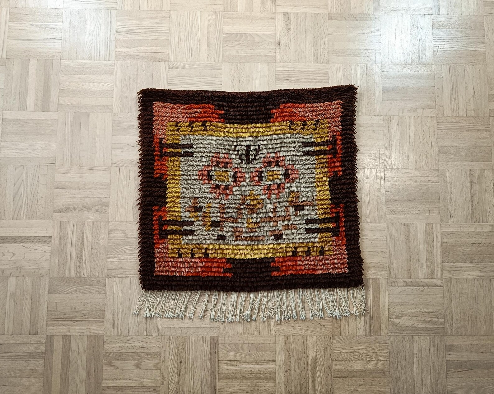 Midcentury Wool Rya Floral Ryijy Wall Hanging - Finnish Vintage - Etsy