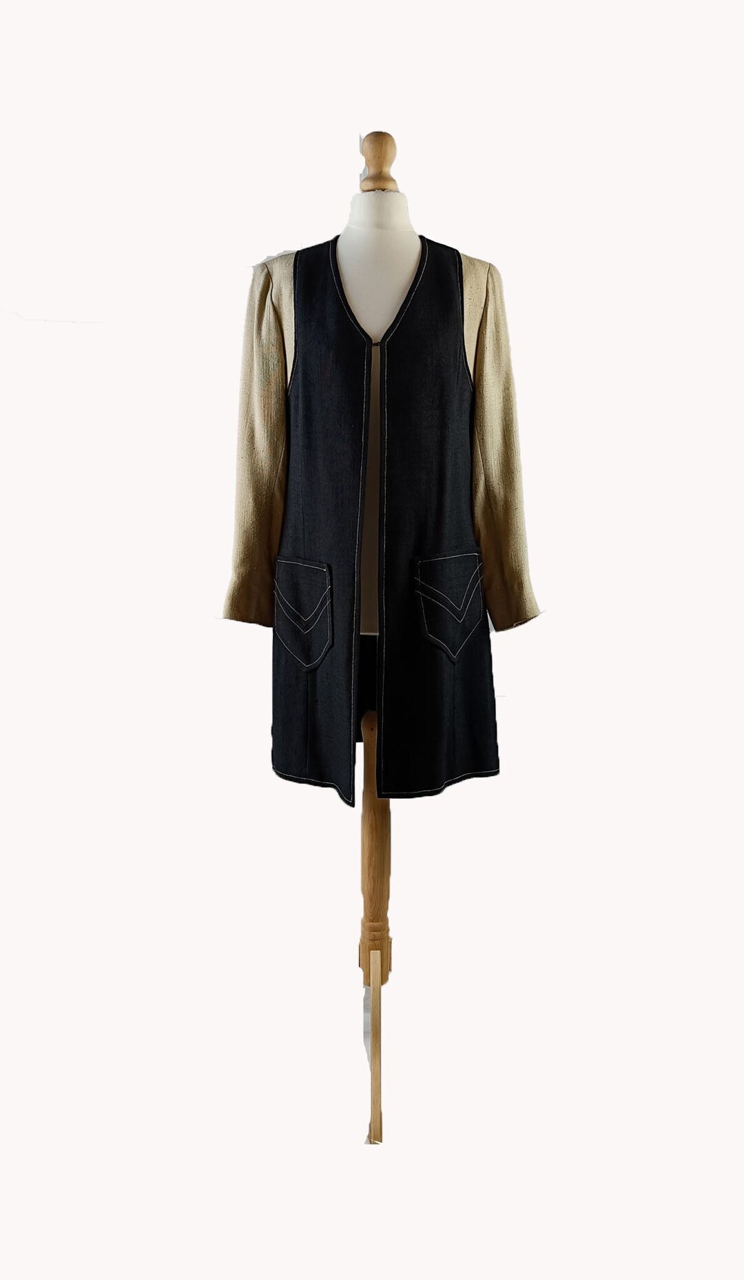 Vintage Elgee of London 1960s Colour Block Linen Duster Coat - Etsy