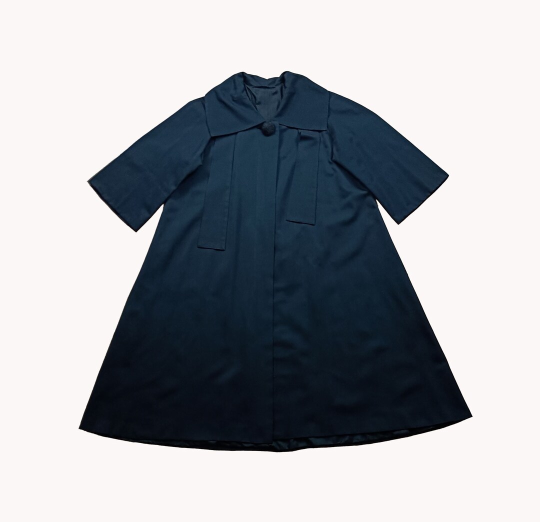 Vintage Black Trapeze Style Midcentury Evening Duster Coat - Etsy