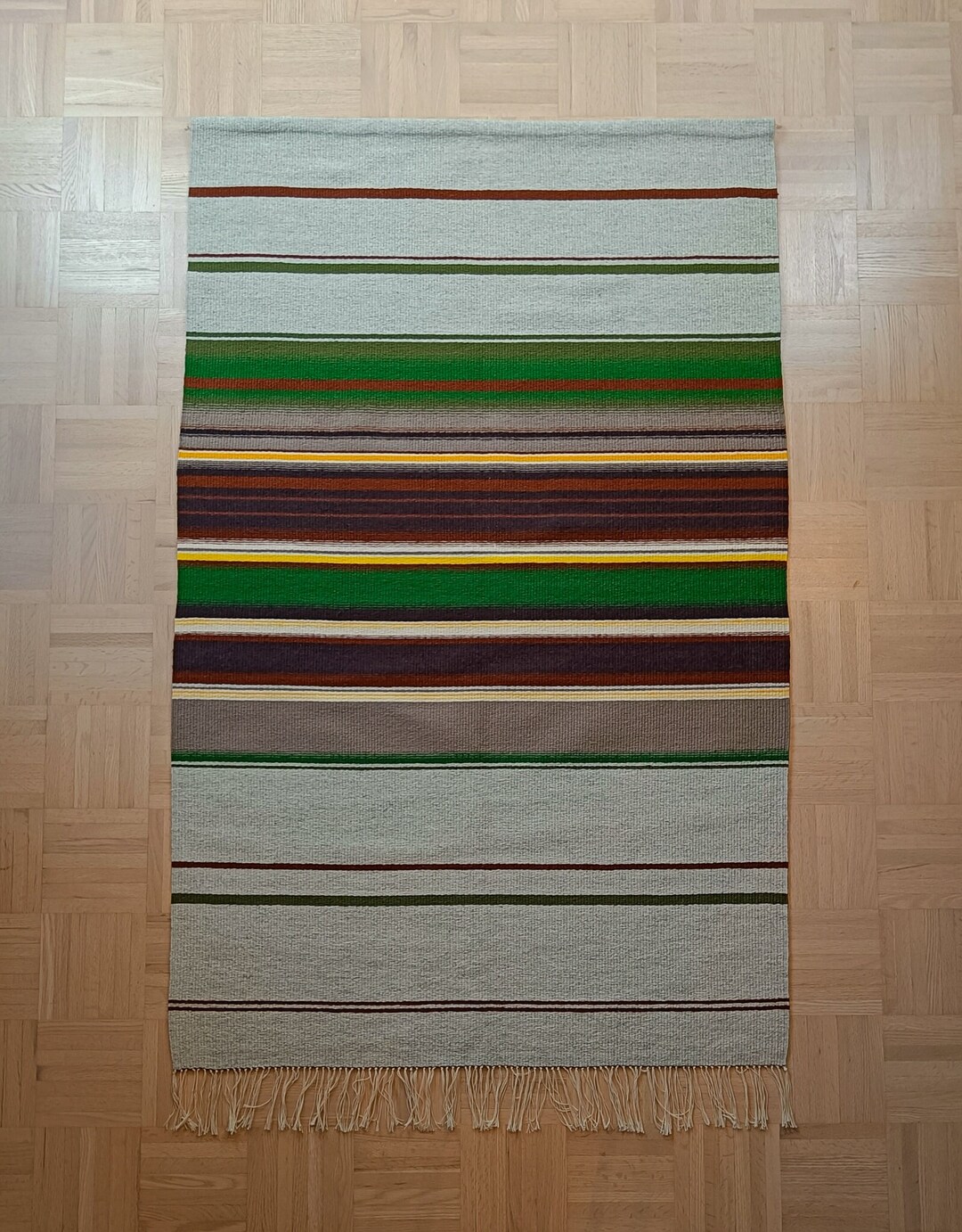 Vintage Mid-century Finnish Rana/raanu Wool Tapestry Striped Pattern in ...