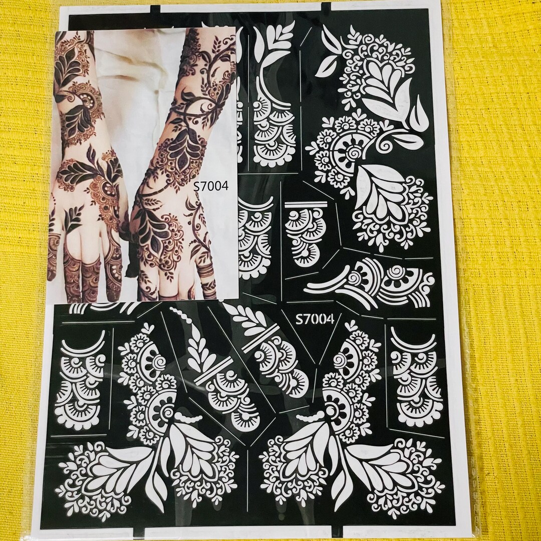 Henna Stencils both Hand/arm Designs on 1 Sheet - Etsy