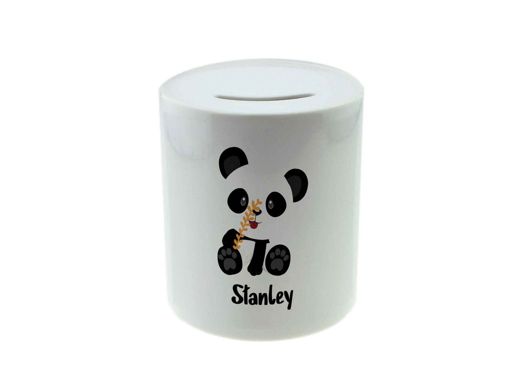 Personalised Any Name Panda Savings Children Money Box Printed Gift 48 ...