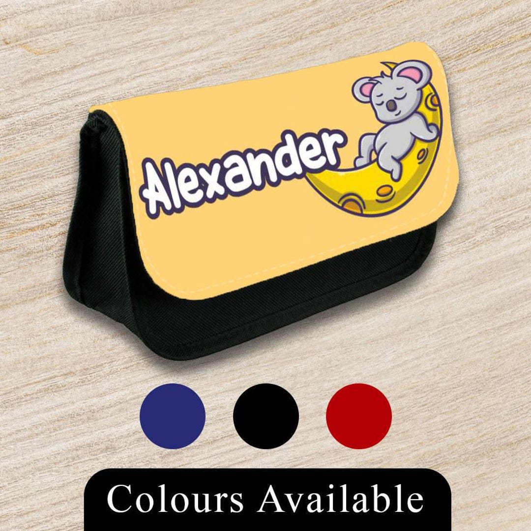 Personalised Any Name Koala Design Pencil Case Bag School Kids ...