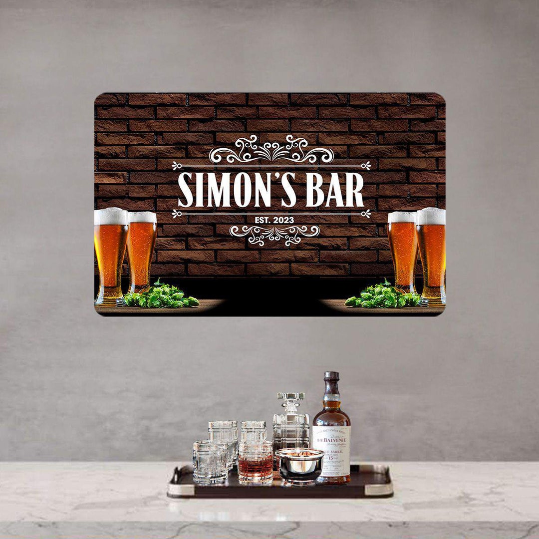 Personalised Any Name Bar Wall Decal 3D Sticker Vinyl Ideal - Etsy