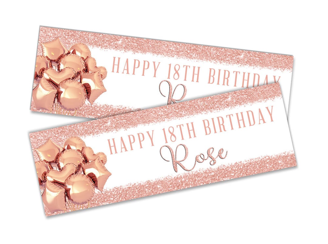 X2 Personalised Birthday Banner Balloon Design Adult Party Decoration 1 ...
