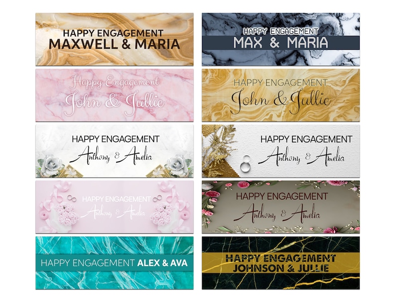 Personalised Engagement Banner Adults Party Decoration Gift Idea 5 ...