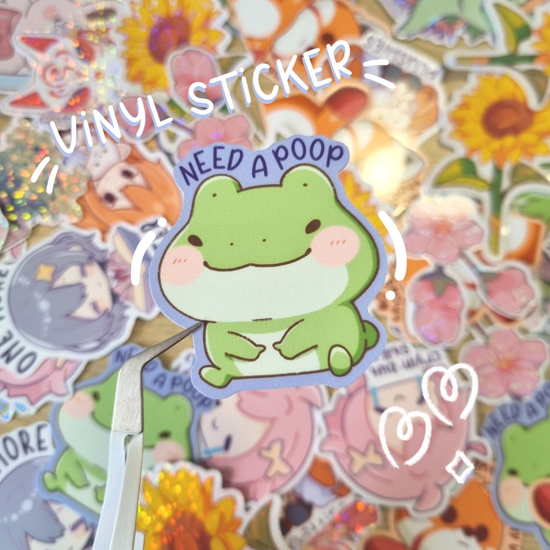 Froggy 'need a Poop' Vinyl Sticker Waterproof L Sticker Laptop Decal ...