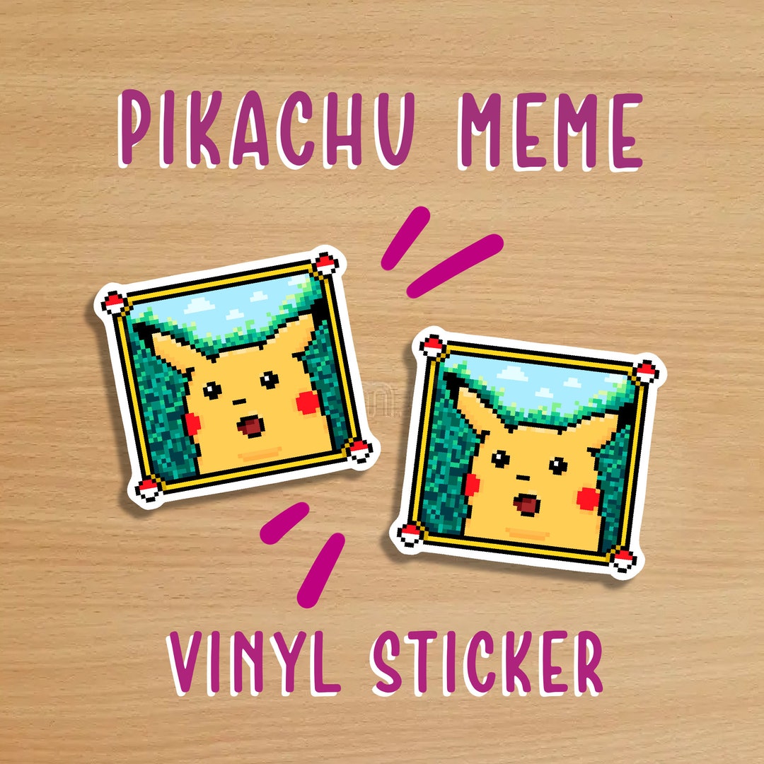 Pixel Pikachu Meme Vinyl Sticker | Waterproof | Booktok L Sticker ...