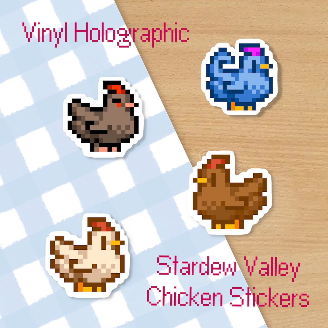 Stardew Valley Chicken Sticker: Waterproof Vinyl Decal - Etsy