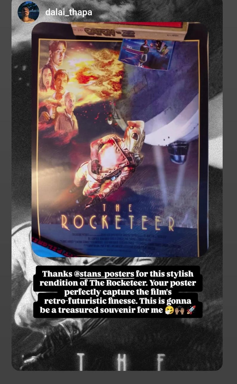 The Rocketeer 1991 - Original Design. A3 Limited Edition, Retro Poster ...