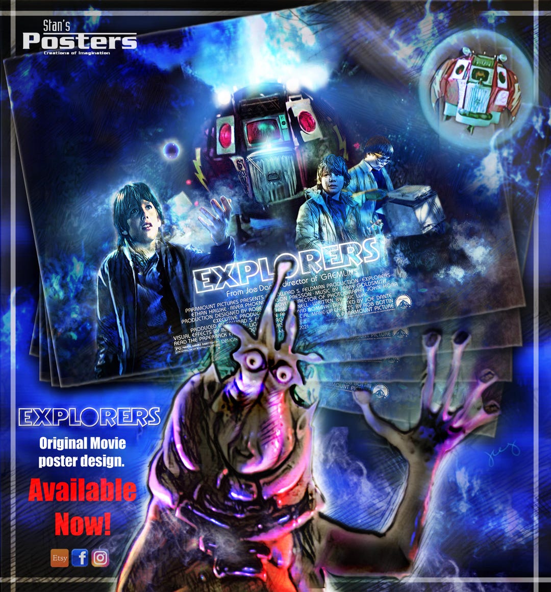 Explorers Movie 1985 - Original Design. A3 Limited Edition, Retro ...