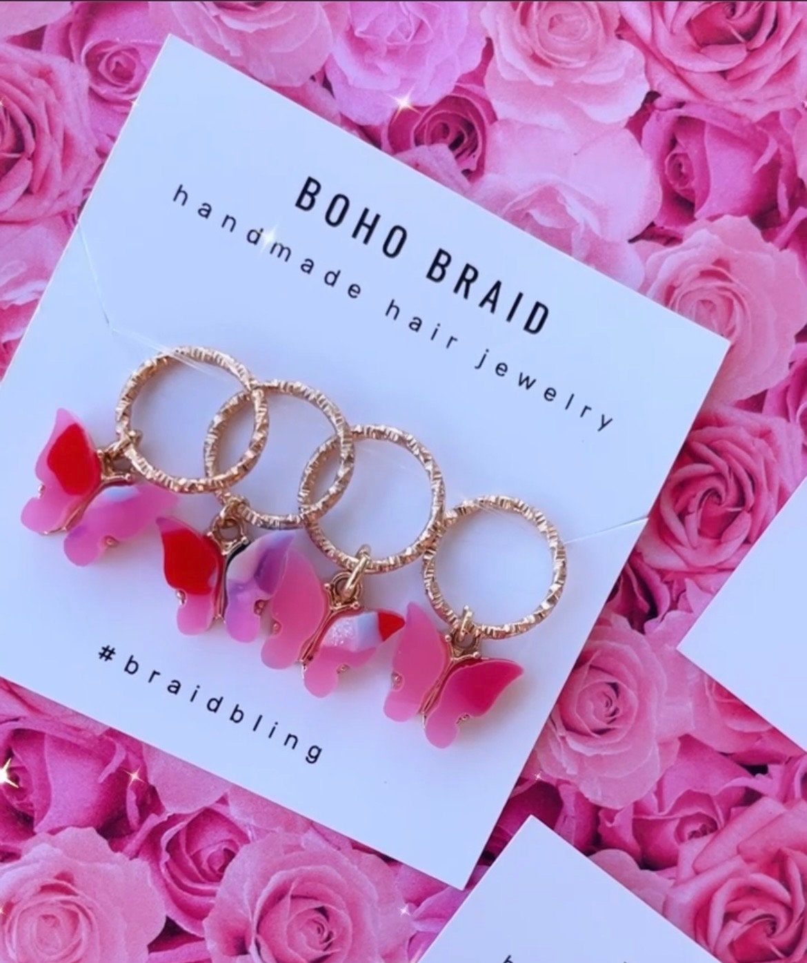 Colorful Butterfly Hair Charms Hair Rings - Etsy