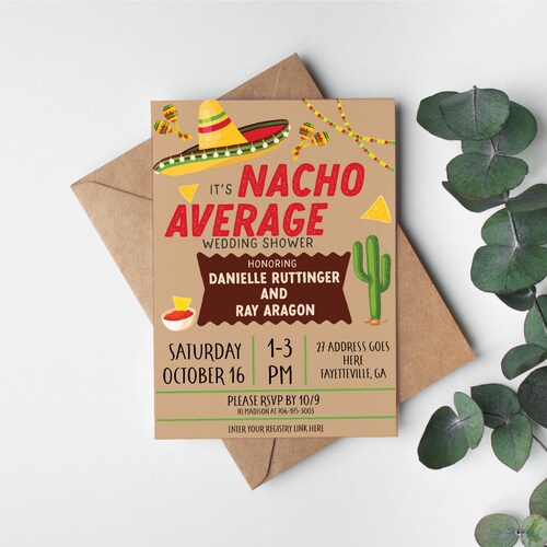 Nacho Average Invitation Taco Wedding Shower Invitation - Etsy