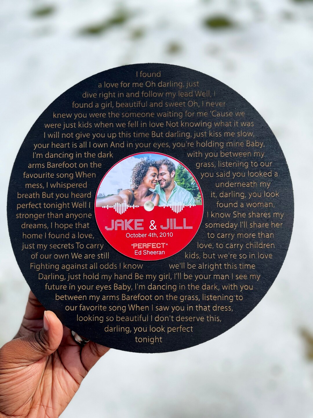 Custom Wood Engraved Vinyl Record Lyrics Plaque. Valentines Day Gift ...