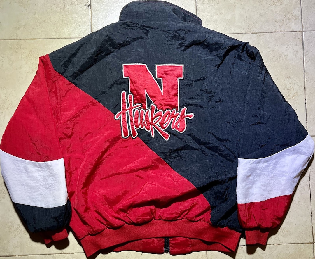 Nebraska Huskers 90s SWINGSTER Puffer Jacket XL Black Red NCAA Vintage ...