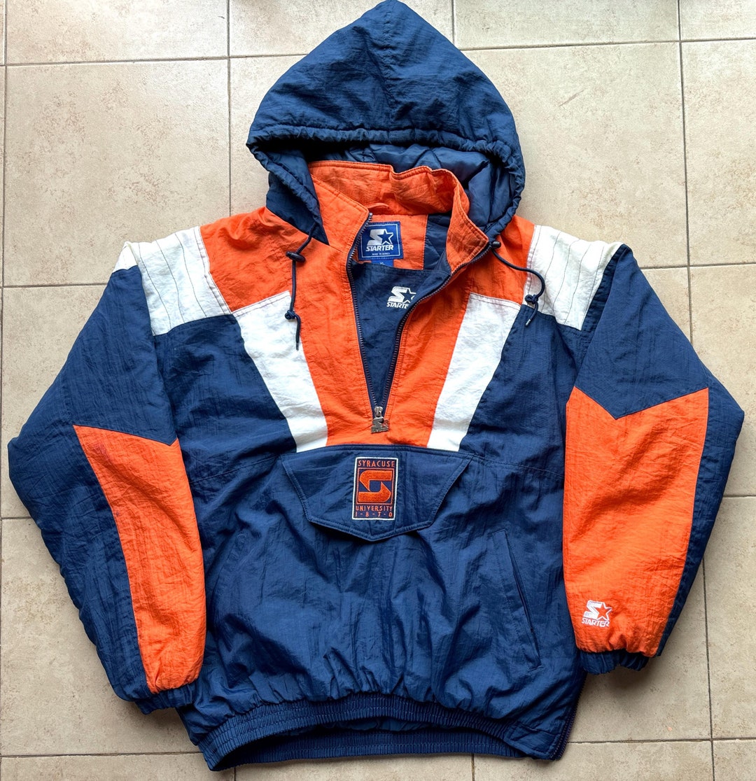 Syracuse Orange 90s STARTER Puffer Color Block Jacket 1/2 Zip XL Navy ...