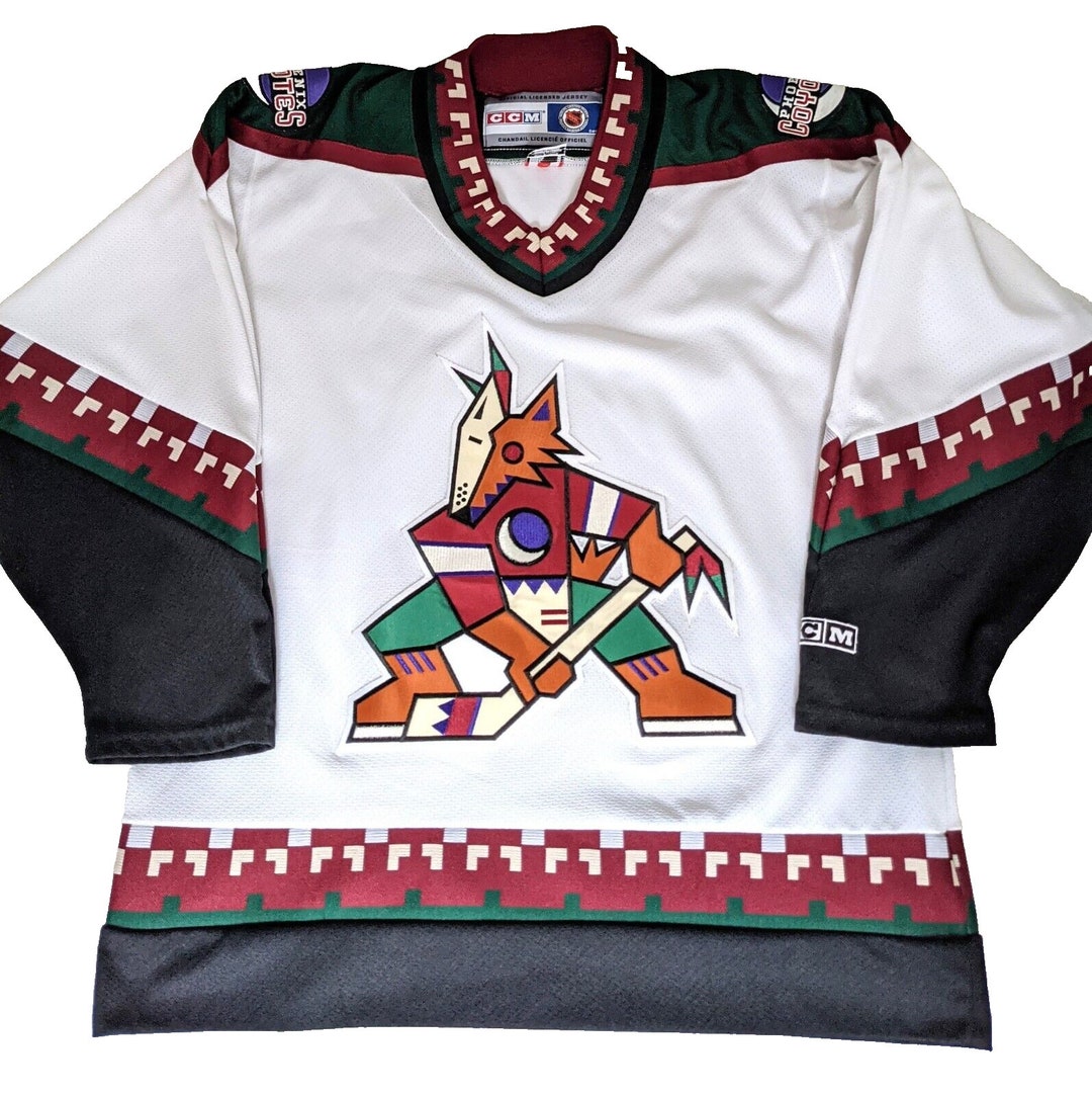 Phoenix Coyotes 2000s CCM Jersey White Kachina Home M Vintage Arizona ...