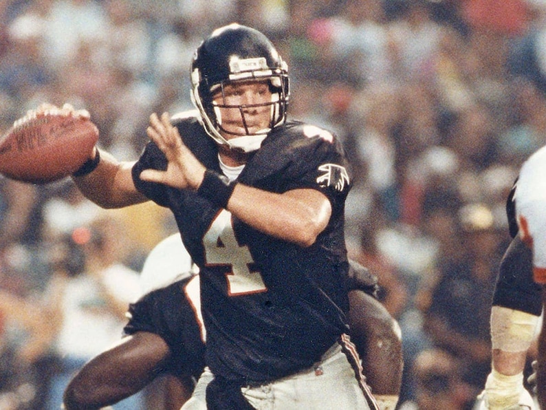 Atlanta Falcons 90s STARTER Puffer Jacket 1/2 Zip M Black Red NFL Pro ...