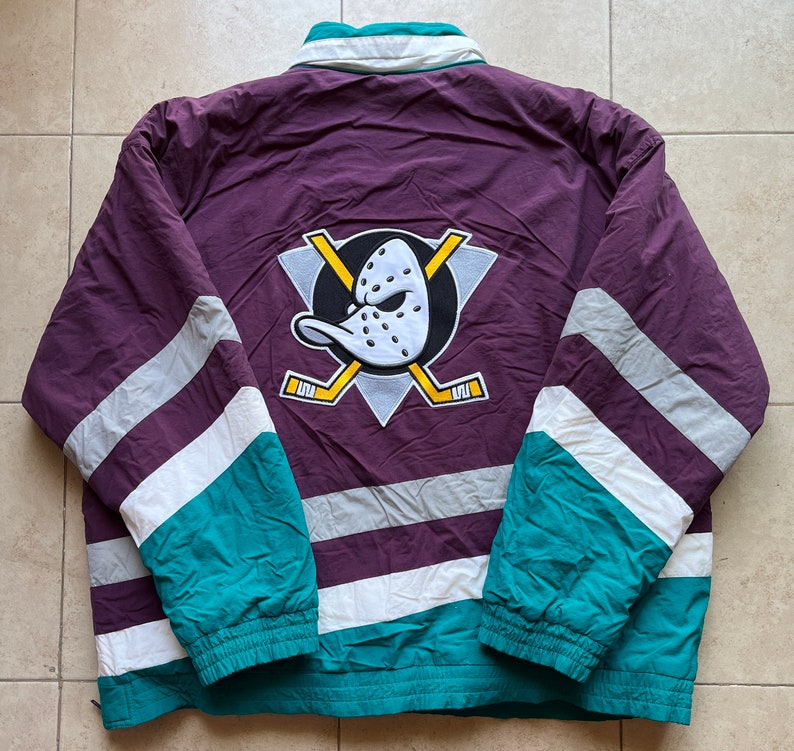 Anaheim Mighty Ducks 90s APEX Puffer 1/4 Jacket Purple Teal XL - Etsy