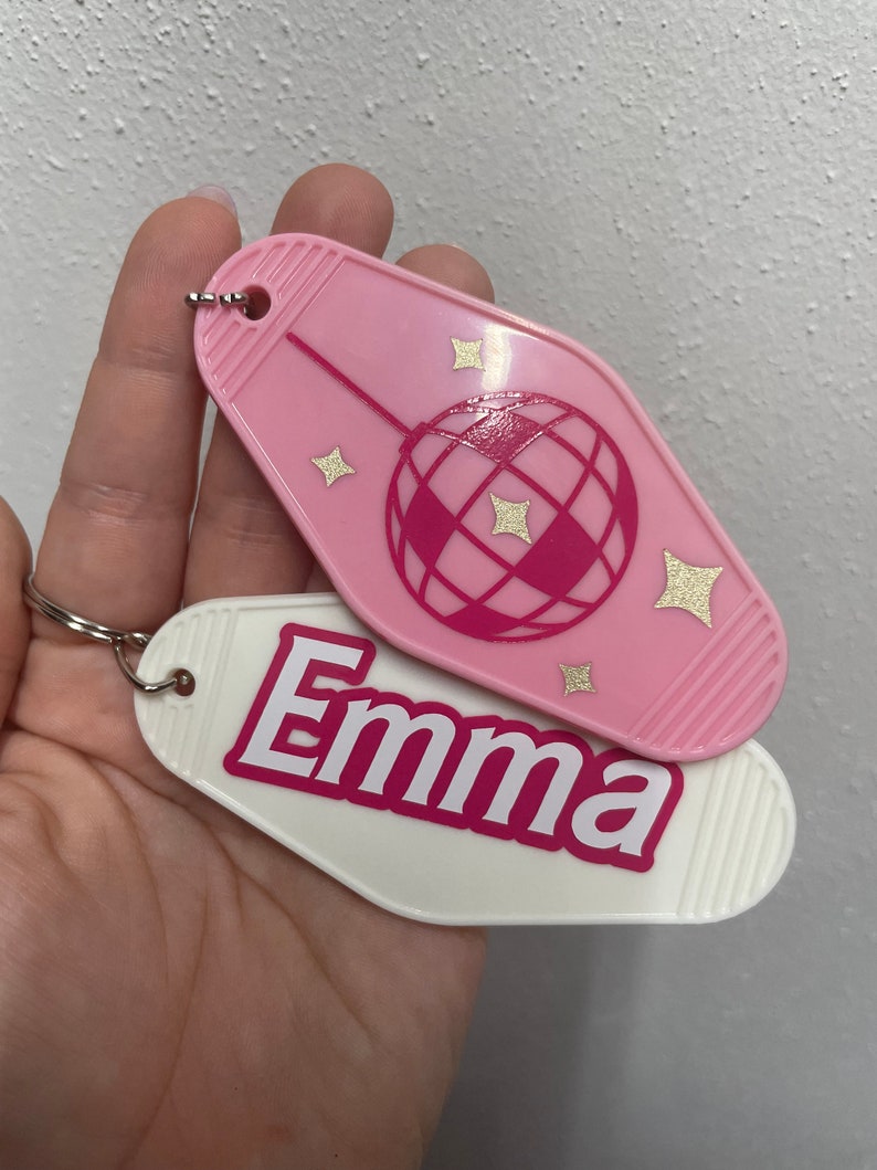 Custom Name Motel Disco Keychain - Etsy