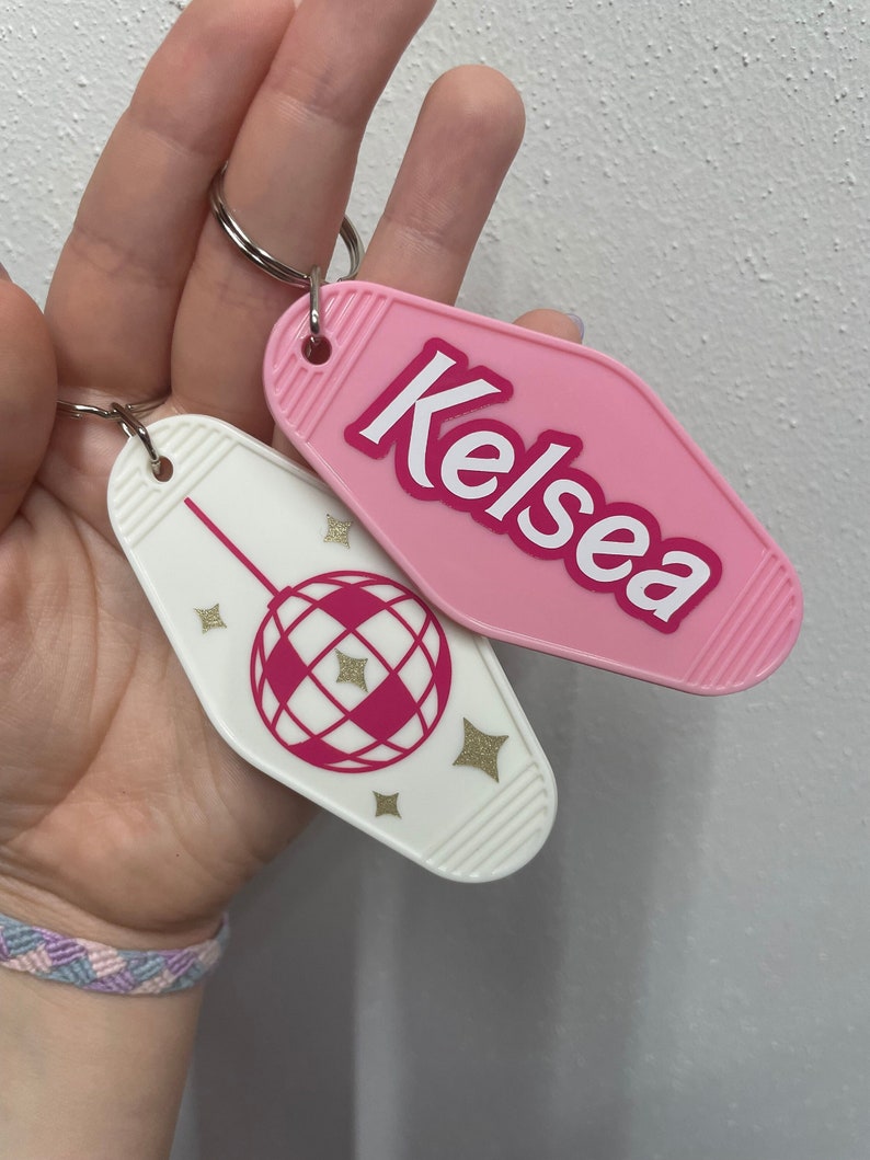 Custom Name Motel Disco Keychain - Etsy