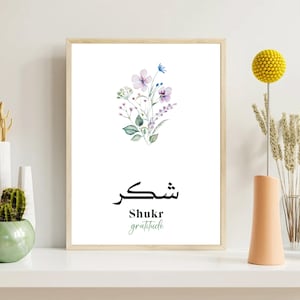 Tawakkul Sabr Shukr Digital Poster, Arabic Calligraphy, Set of 3 ...