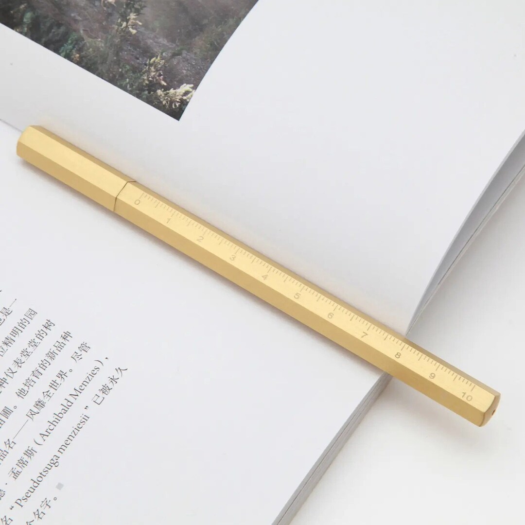 Hex Brass Ruler Pen - Etsy