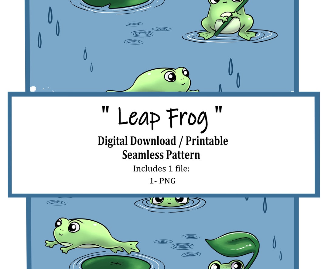 Leap Frog, Seamless Patterns | Digital Download | Backgrounds and ...