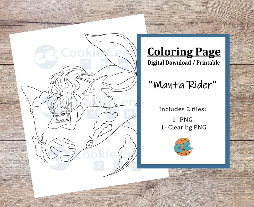 Manta Rider, Coloring Page | Digital Download | Printable | PNG - Etsy