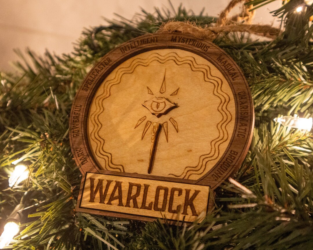 Dnd Warlock Christmas Tree Hanging Ornament | Dungeons and Dragons Wood ...