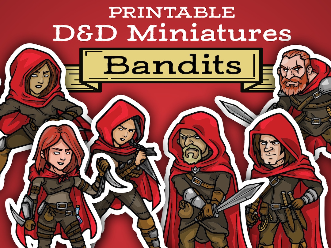 Paper Bandit Miniature Standee Set for Dnd RPG Tabletop Games - DIGITAL ...