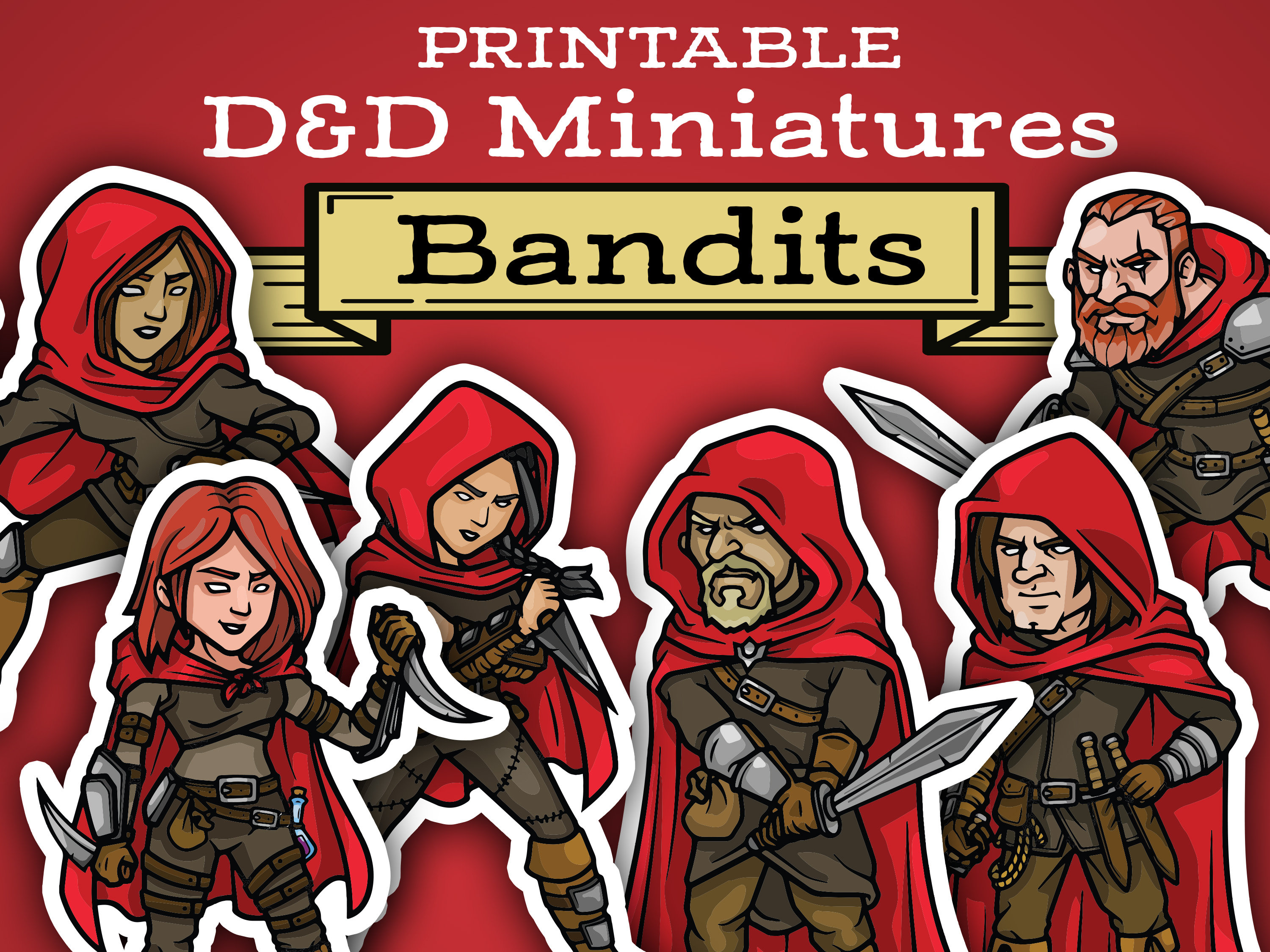 Paper Bandit Miniature Standee Set for Dnd RPG Tabletop Games - DIGITAL ...