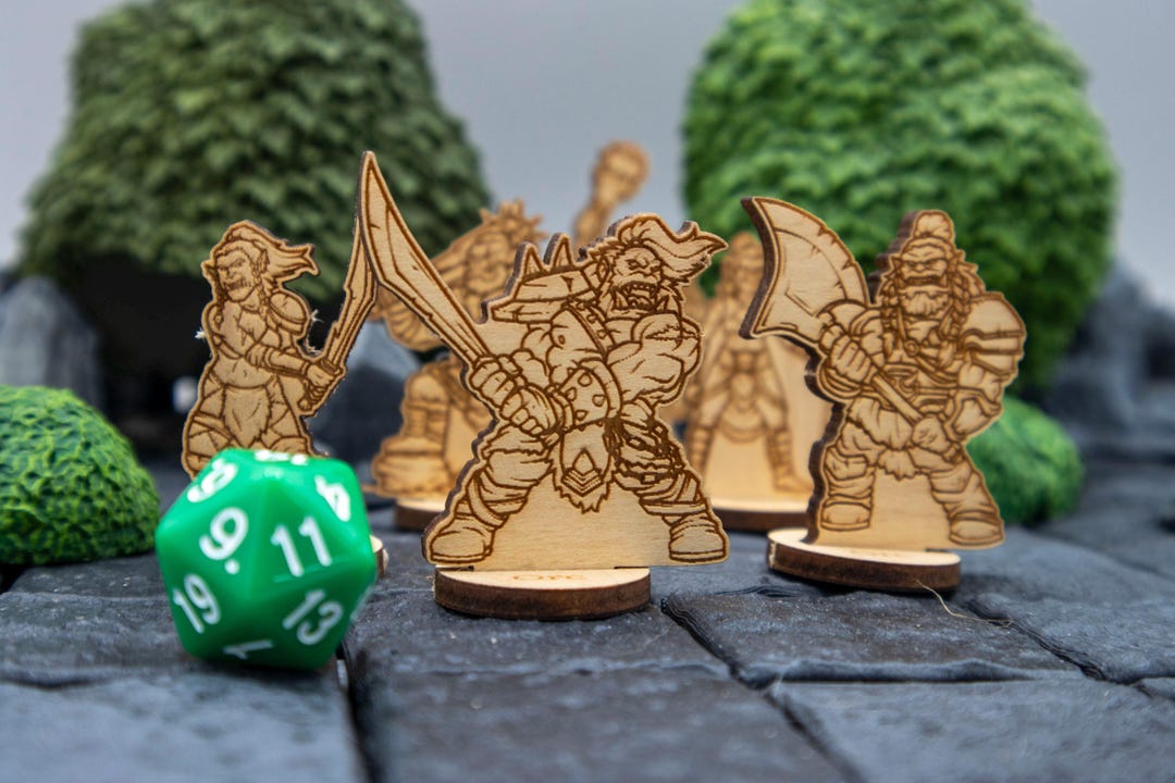 Orc (set of 6) Miniature 2D Wood Set for Dnd - RPG Mini Table Top Game ...