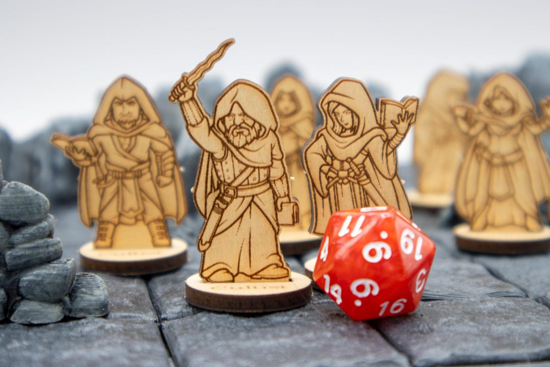 Cultists (set of 6) Miniature 2D Wood Set for Dnd - RPG Mini Table Top ...