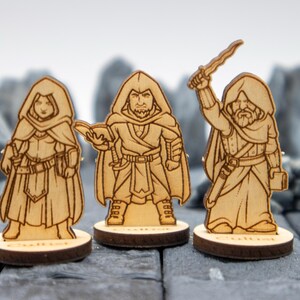 Cultists (set of 6) Miniature 2D Wood Set for Dnd - RPG Mini Table Top ...