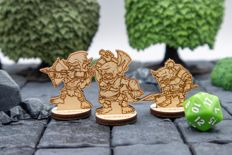 Goblin (set of 6) Miniature 2D Wood Set for Dnd - RPG Mini Table Top ...