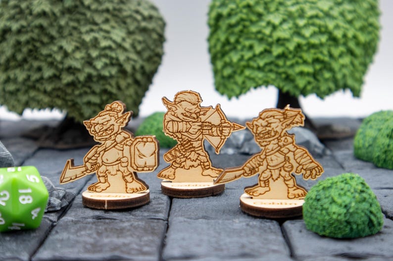 Goblin (set of 6) Miniature 2D Wood Set for Dnd - RPG Mini Table Top ...