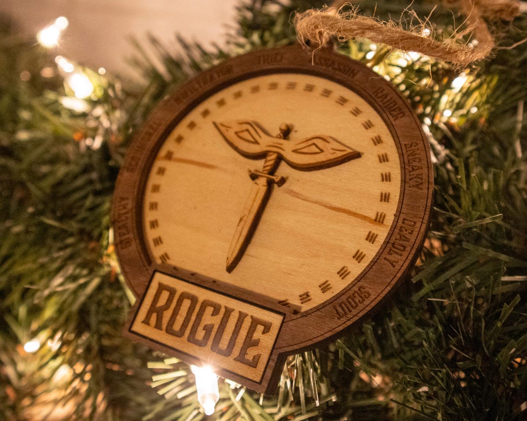 Dnd Rogue Christmas Tree Hanging Ornament | Dungeons and Dragons Wood ...