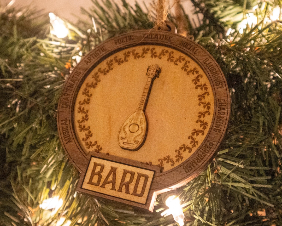 Dnd Bard Christmas Tree Hanging Ornament | Dungeons and Dragons Wood ...