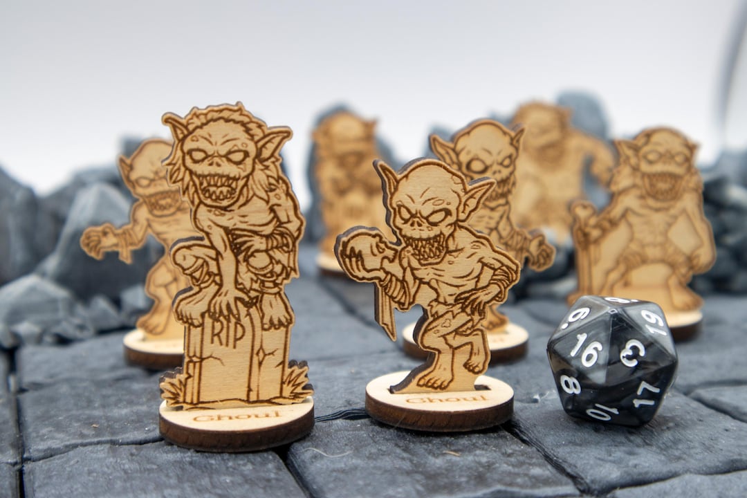 Ghouls (set of 8) Miniature 2D Wood Set for Dnd - RPG Mini Table Top ...