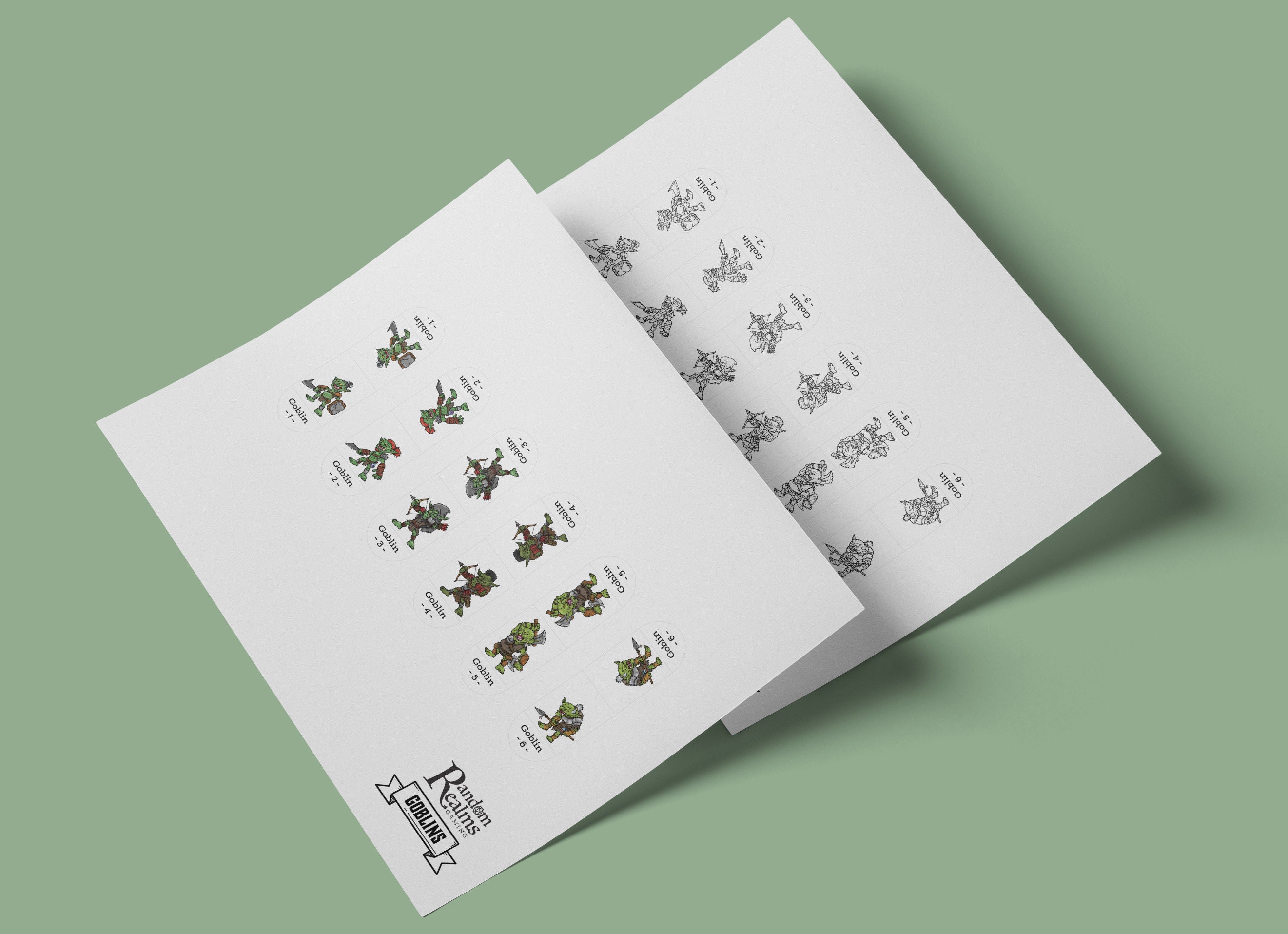 Paper Goblin Miniature Standee Set for Dnd RPG Tabletop Games - DIGITAL ...