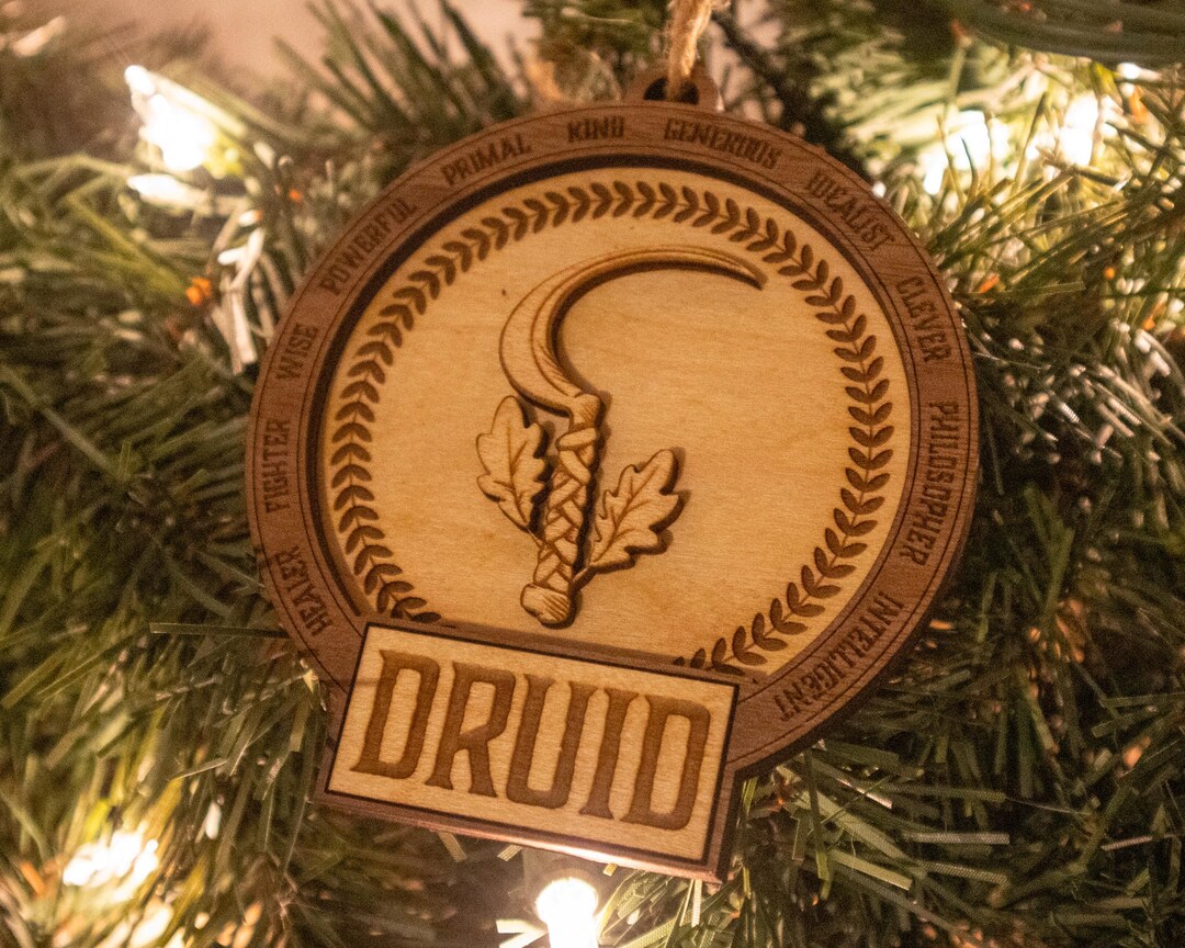 Dnd Druid Christmas Tree Hanging Ornament | Dungeons and Dragons Wood ...