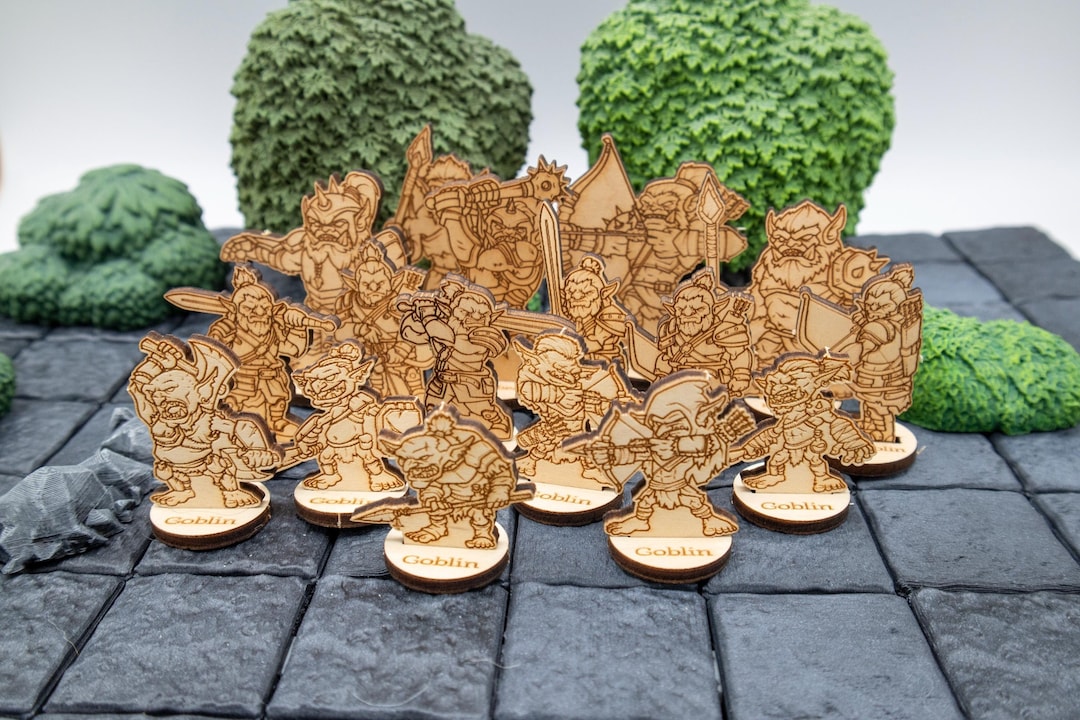 Goblinoids (set of 19) Miniature 2D Wood Set for Dnd - RPG Mini Table ...
