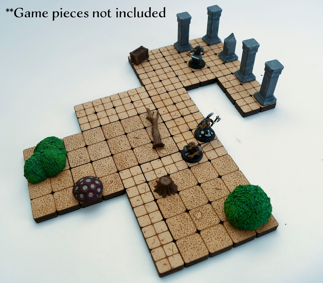 D&D Terrain Modular Tile Set Stone/grass Design Double Sided Tiles ...