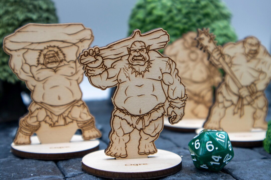 Ogre (set of 4) Miniature 2D Wood Set for Dnd - RPG Mini Table Top Game ...