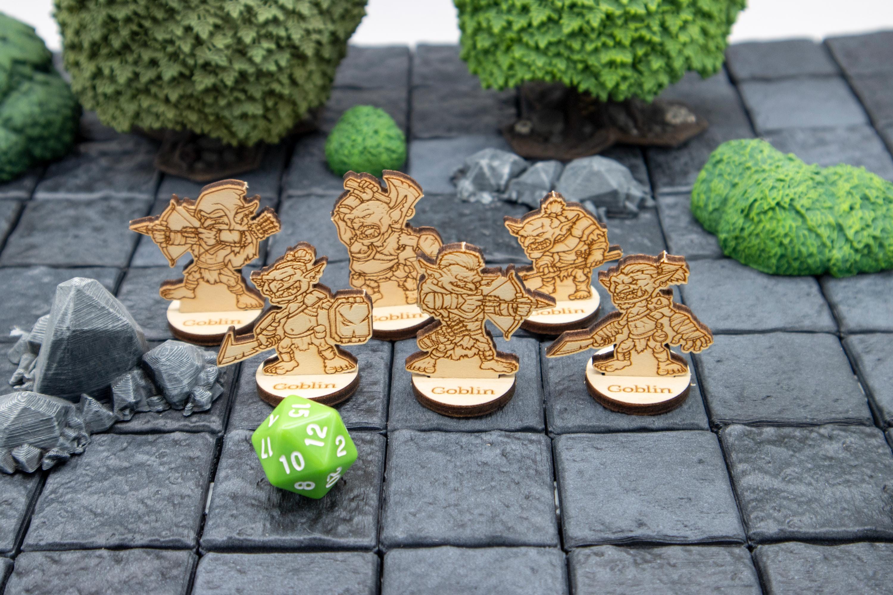 Goblin (set of 6) Miniature 2D Wood Set for Dnd - RPG Mini Table Top ...