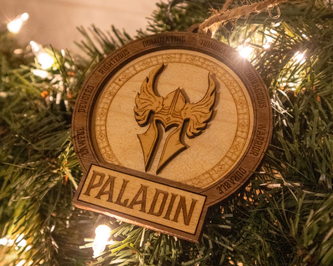 Dnd Paladin Christmas Tree Hanging Ornament | Dungeons and Dragons Wood ...