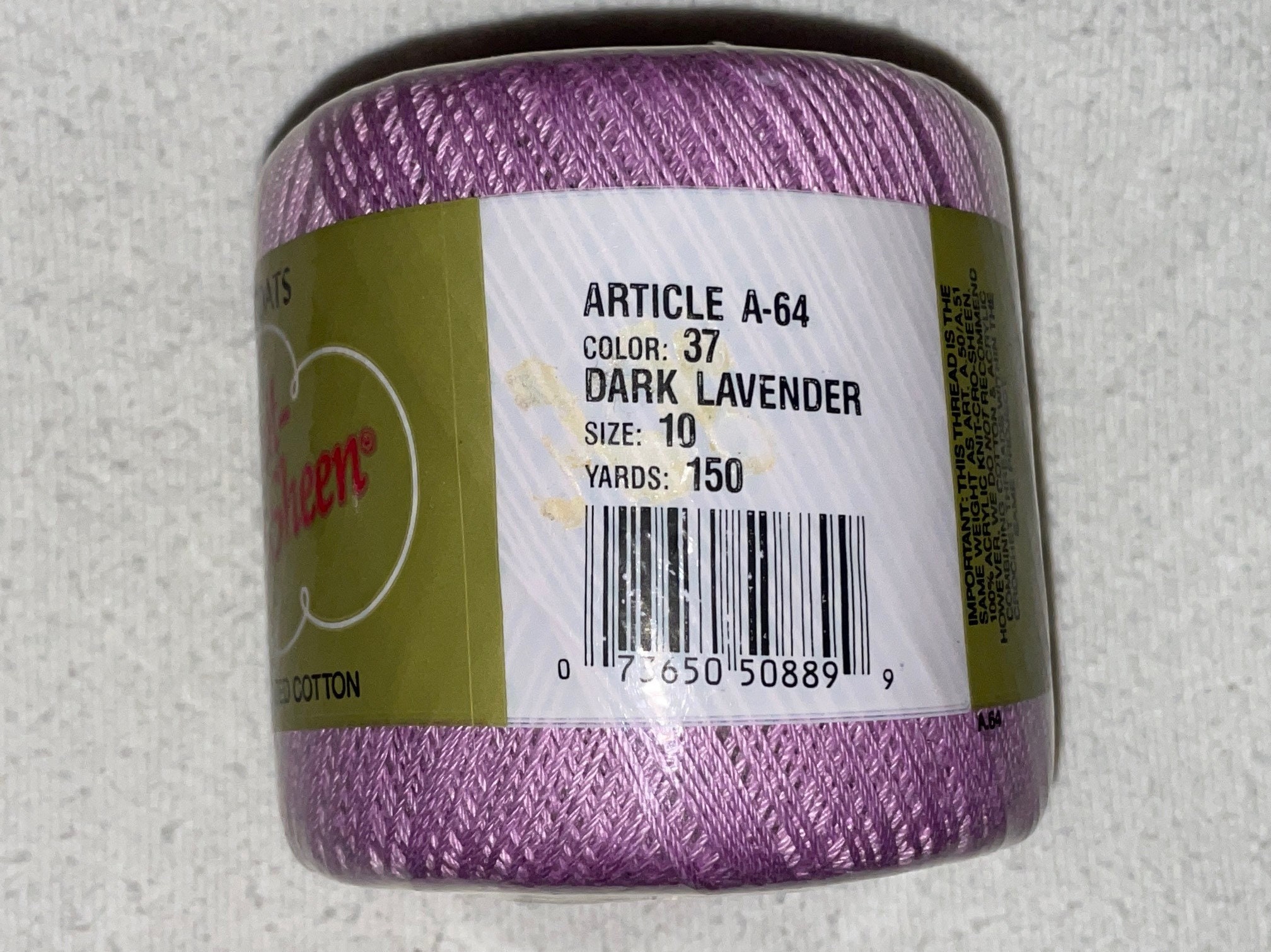 J&P Coats Knit-cro-sheen Thread 150 Yards Size 10 - Etsy